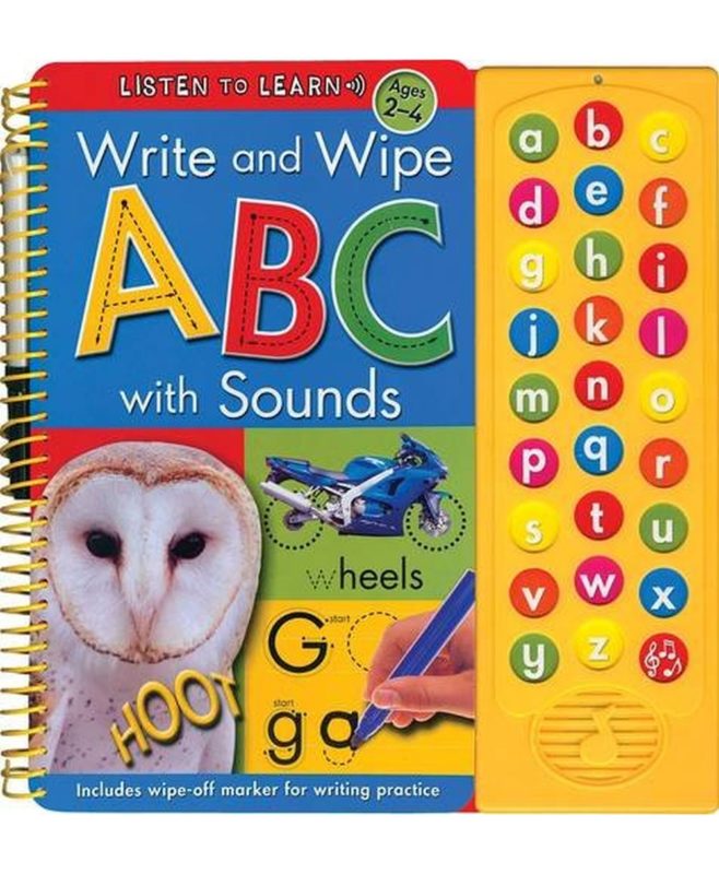 Listen and Learn, Write and Wipe – ABC with Sounds – – Booky Wooky