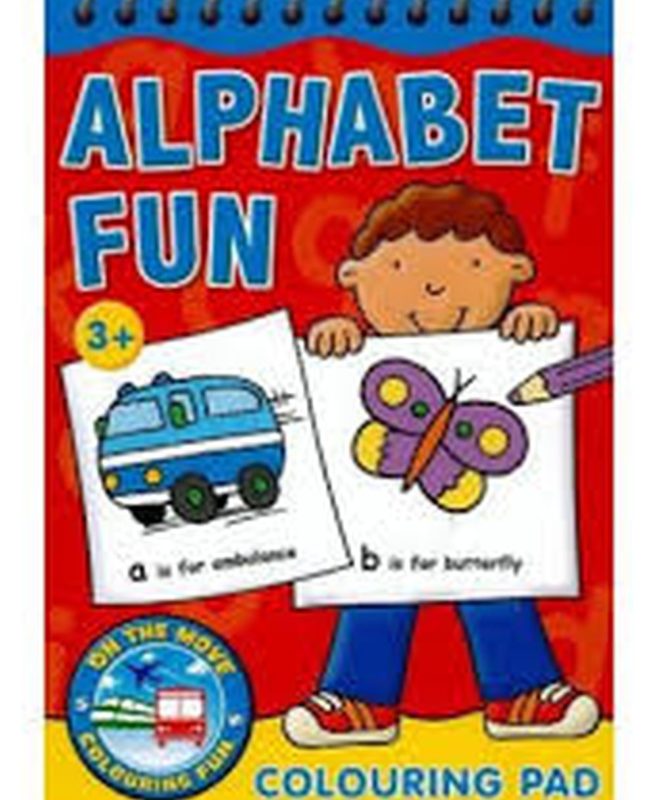 On the Move Colouring Pad – Alphabet Fun Red – – Booky Wooky