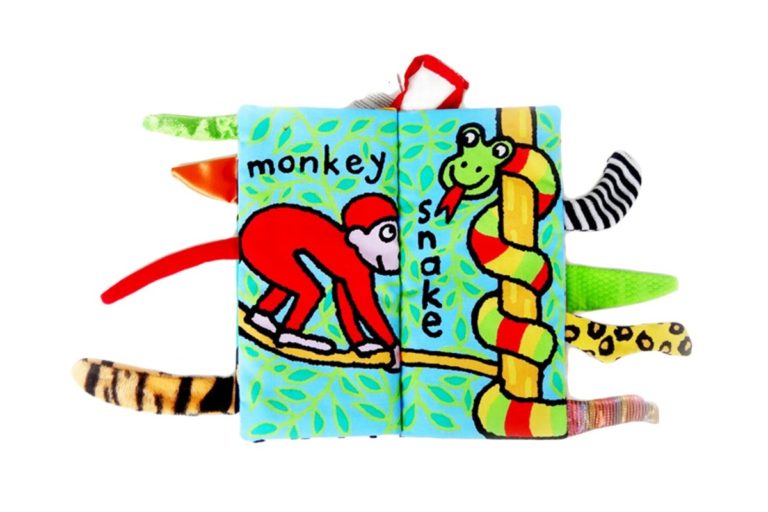 Animal Tails Cloth Book – Rainforest Tails Cloth Book – – Booky Wooky