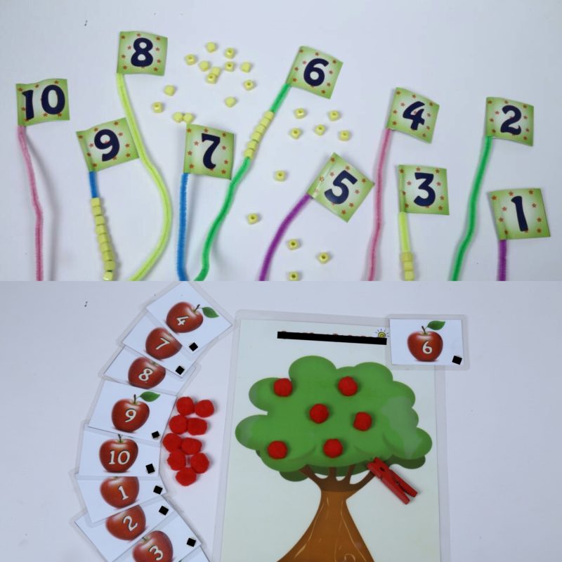 Busy Bags – Bead Counting & Counting Apples – – Booky Wooky