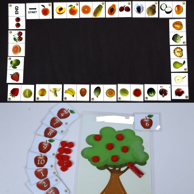 Busy Bags – Fruit dominoes & Counting Apples – – Booky Wooky