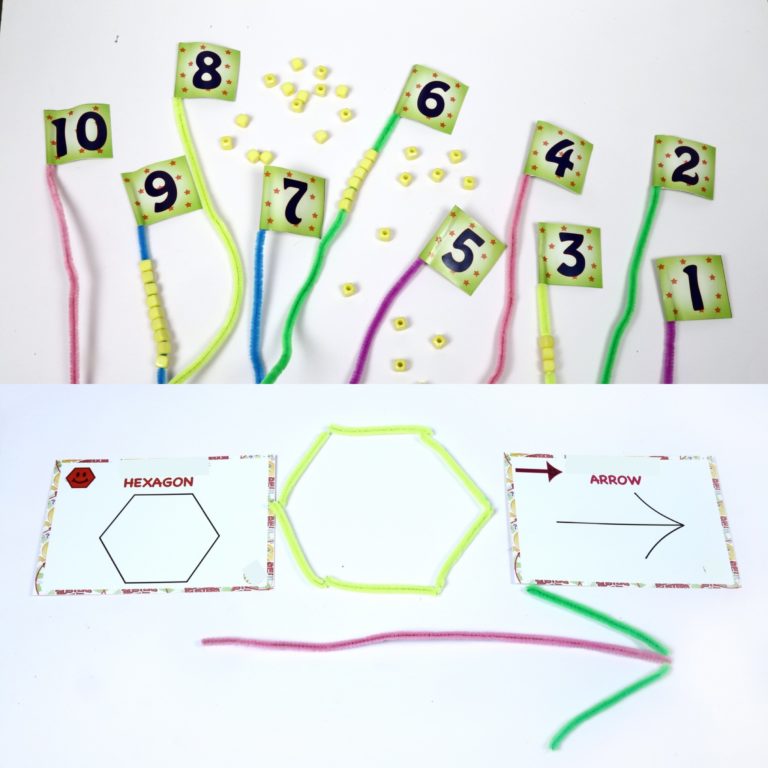 Busy Bags – Shapes Pipe Cleaners & Bead Counting – – Booky Wooky
