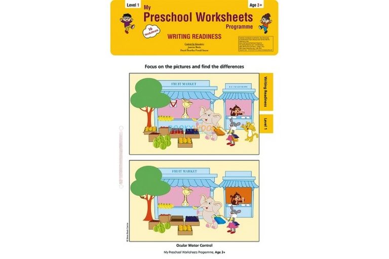 Writing Readiness Worksheets Level 1 Age3 – – Booky Wooky