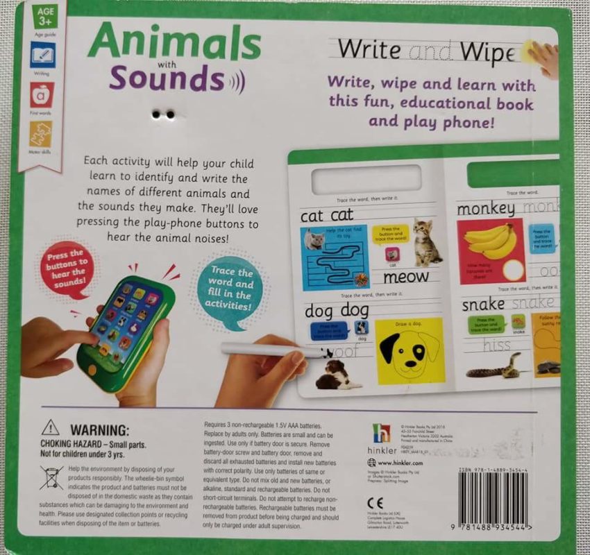 Write and Wipe – Animals with Sounds – – Booky Wooky Write and Wipe – Animals with Sounds – – Booky Wooky