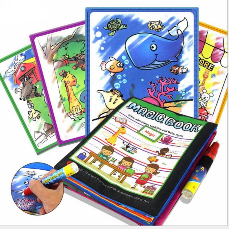 Reusable Magic water colouring book Animals Black – – Booky Wooky
