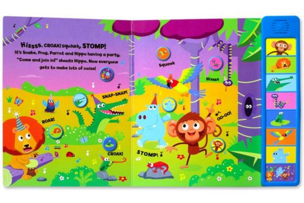 Cheeky Monkey and friends Sound Book with 8 Funtime Sounds – – Booky Wooky