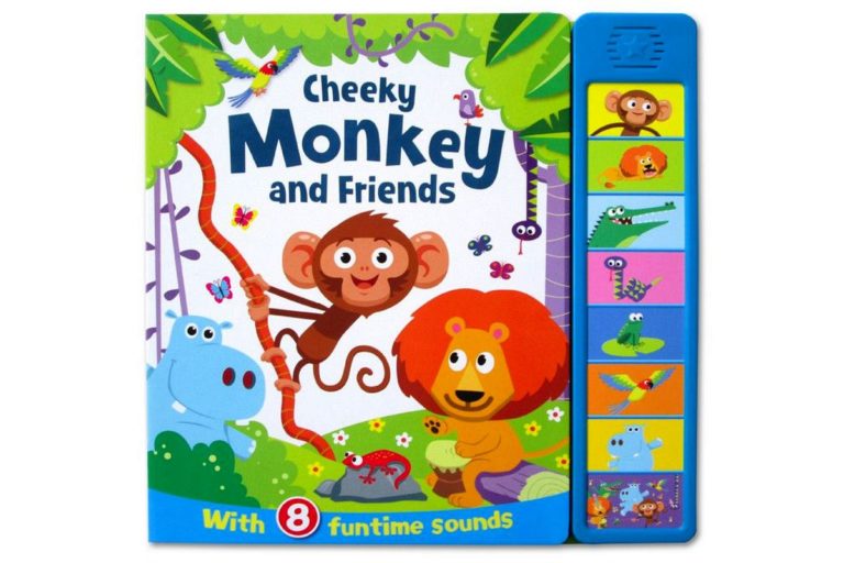 Cheeky Monkey and friends Sound Book with 8 Funtime Sounds – – Booky Wooky