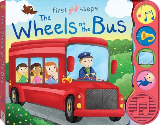The Wheels on the Bus Sound book with 4 sounds – – Booky Wooky