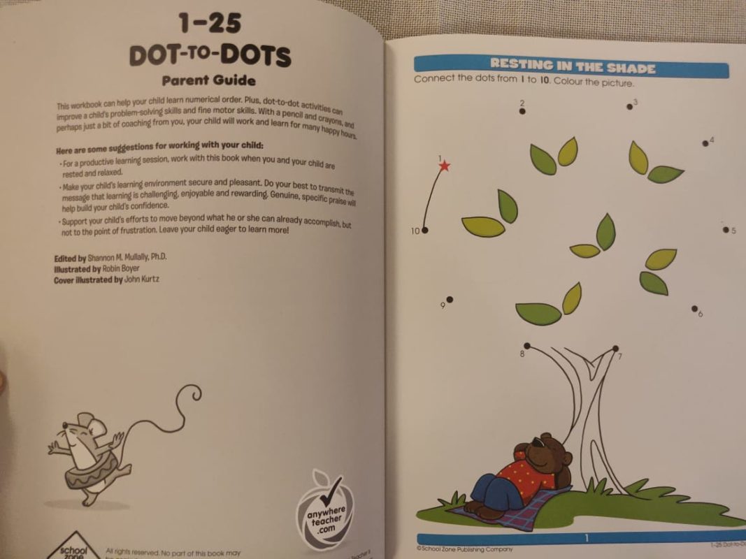 1-25 Dot to Dots Workbook – – Booky Wooky