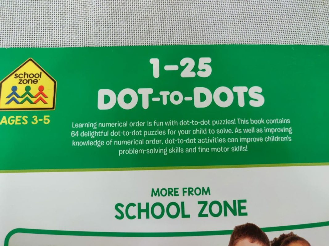 1-25 Dot to Dots Workbook – – Booky Wooky