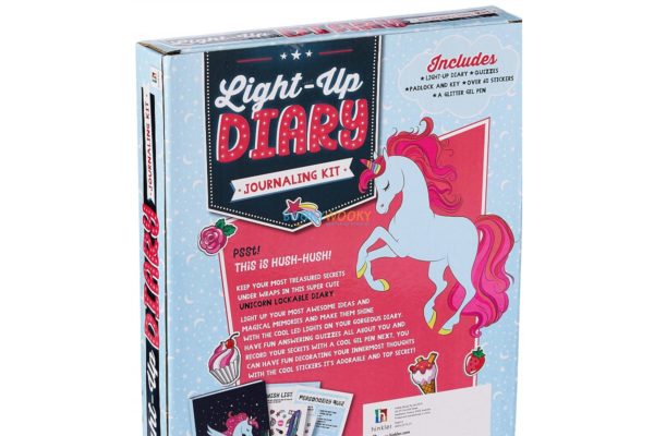 Unicorn Light Up Diary Journaling Kit – – Booky Wooky