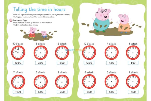 Peppa Pig Wipe-Clean Telling the Time – – Booky Wooky
