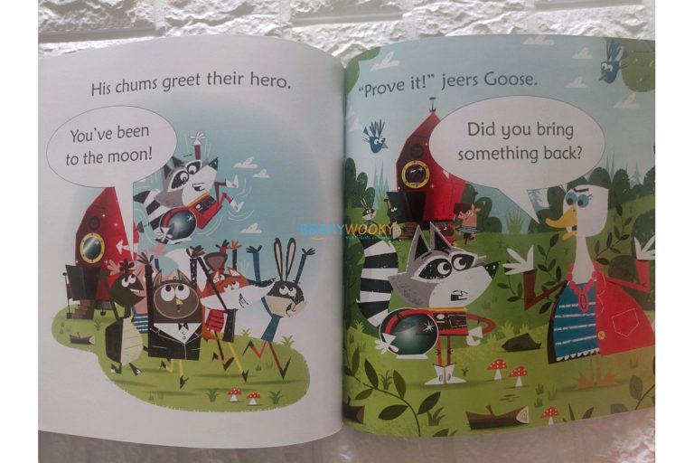 Raccoon on the Moon- Usborne Phonics Readers – – Booky Wooky