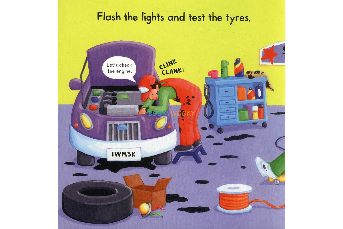 Busy Garage – Educational books For Kids – Booky Wooky