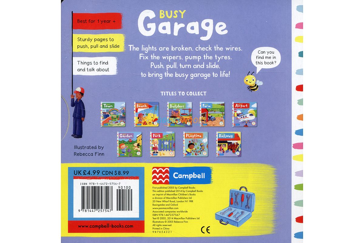 Busy Garage – Educational books For Kids – Booky Wooky