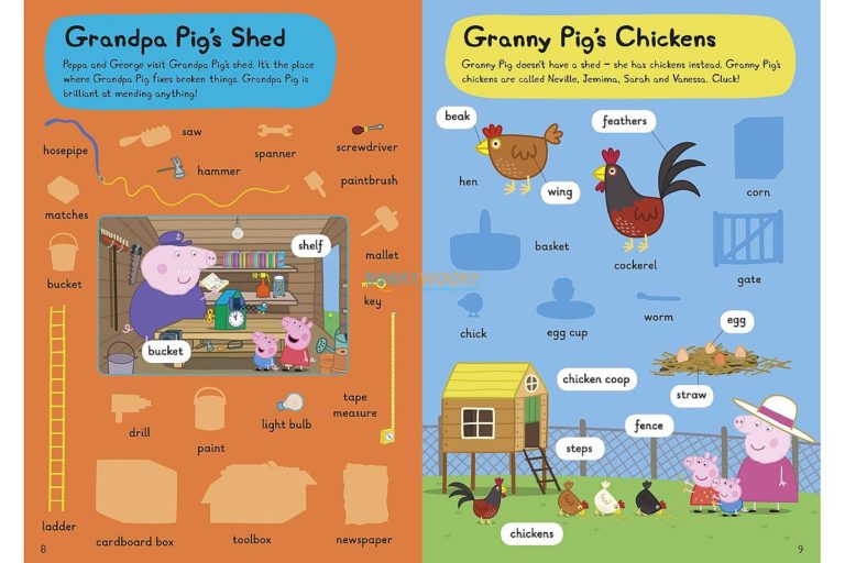 Peppa Pig: 1000 First Words Sticker Book – – Booky Wooky