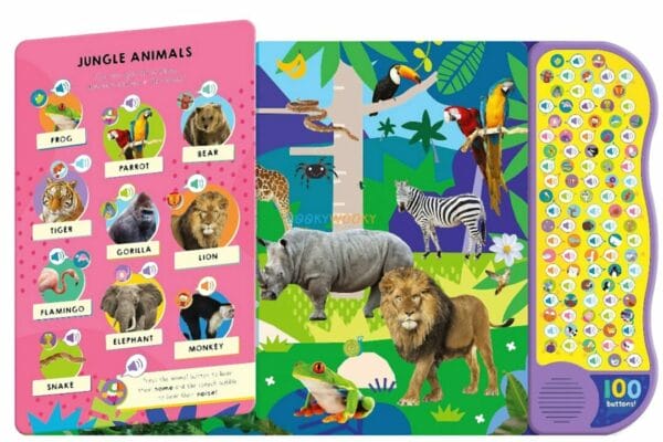 100 Button Look and Find Animal Words and Sounds – – Booky Wooky
